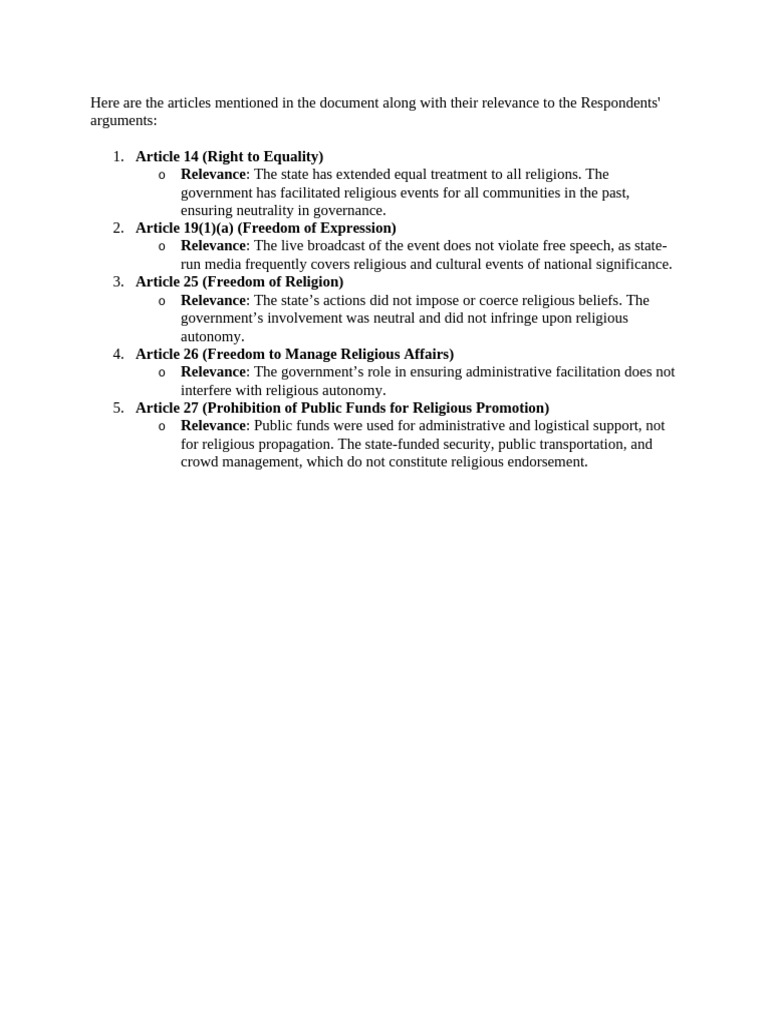 Here Are The Articles Mentioned | PDF