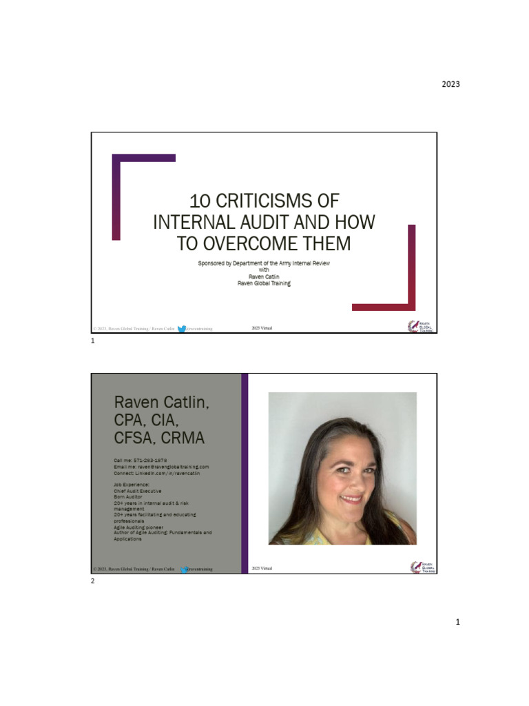 10 IA Criticism & How To Overcome Them | PDF | Audit | Internal Audit