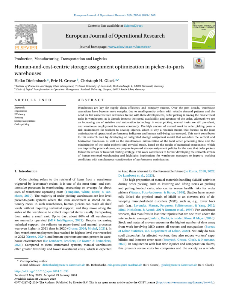 Human-And-cost-centric Storage Assignment Optimization in Picker-To ...
