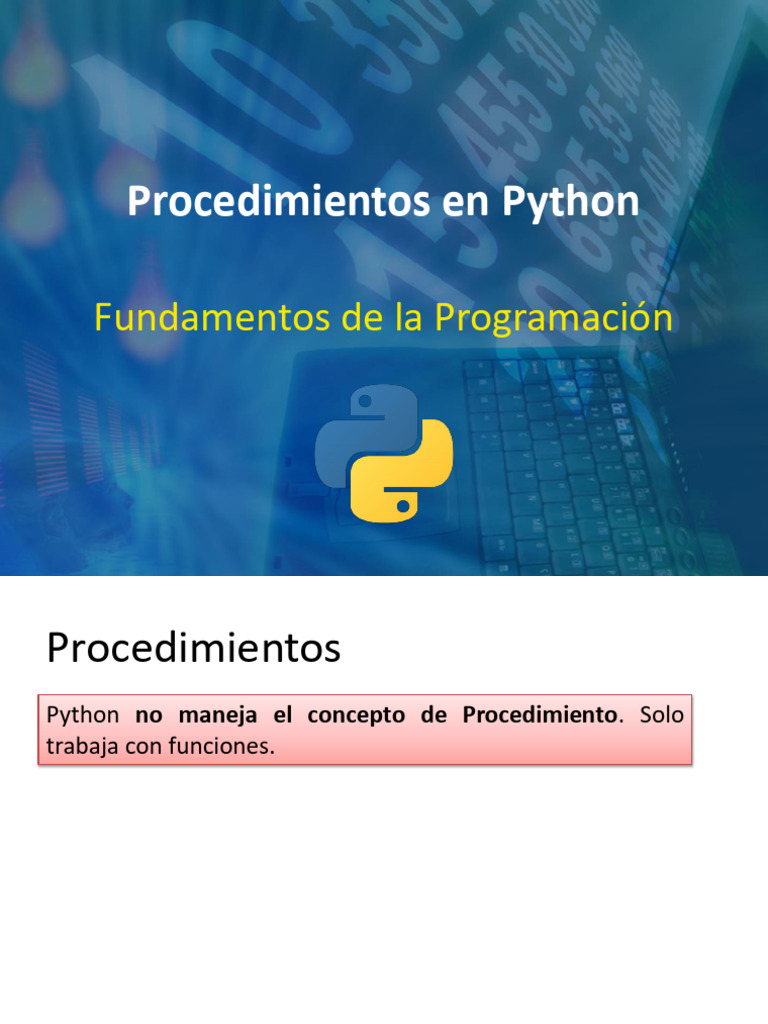 9 - Procedimientos | PDF | Python (lenguaje de programación ...