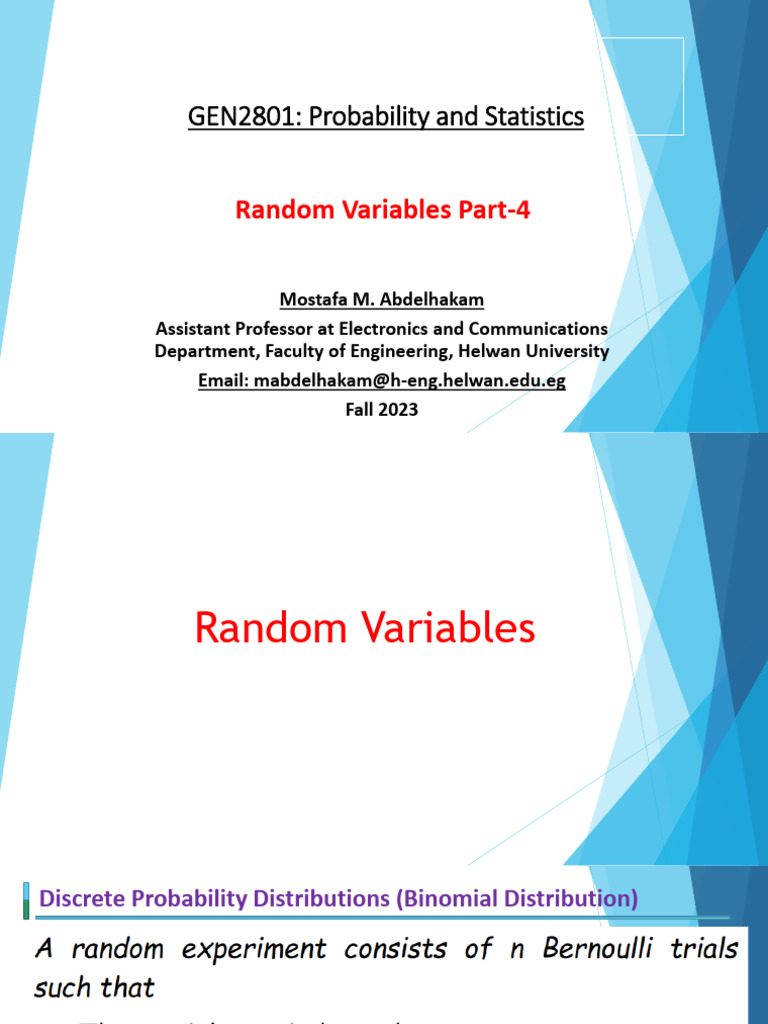 Slide 6 Probability and Statistics | PDF | Probability Distribution ...