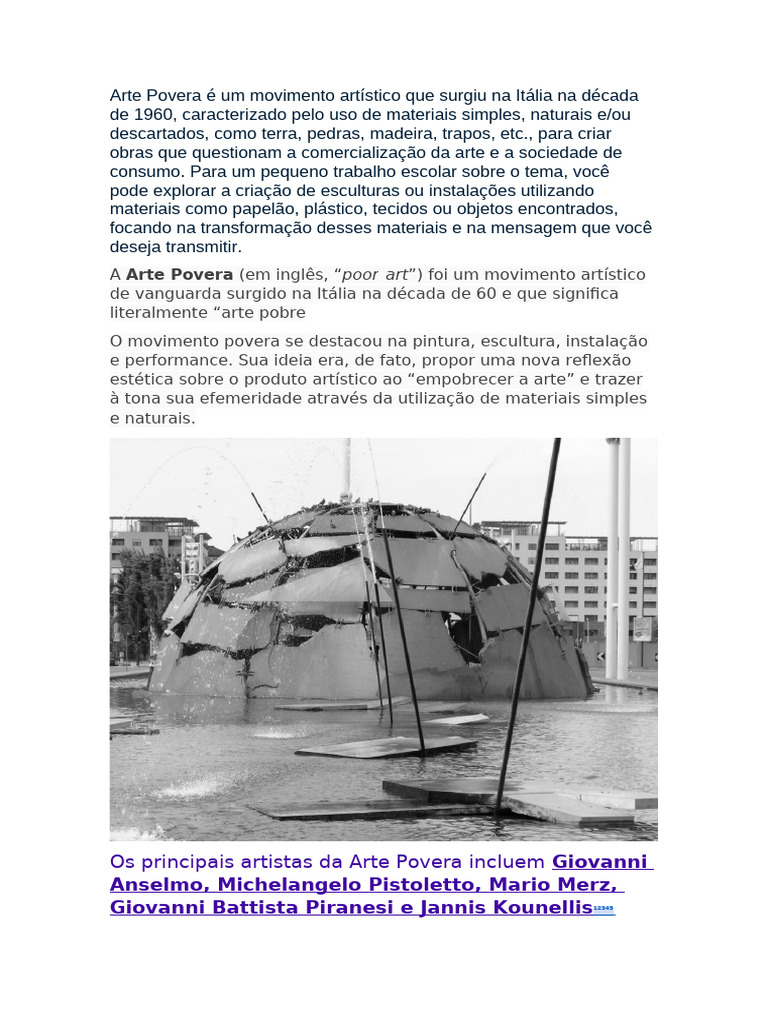Características da Arte Povera | PDF