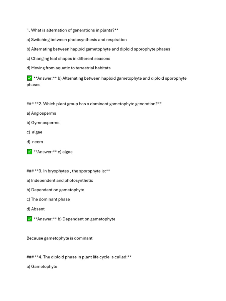 Plant Life Cycles Worksheet | PDF | Spore | Plant Reproduction