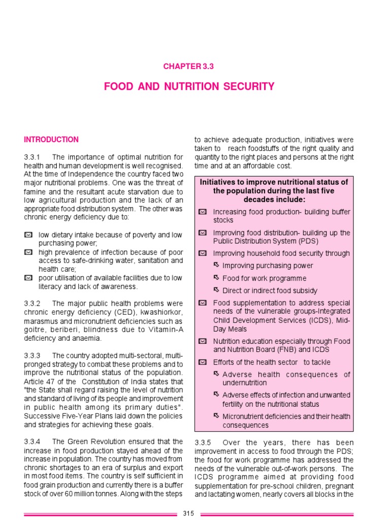 Food and Nutrition Security | PDF | Obesity | Malnutrition