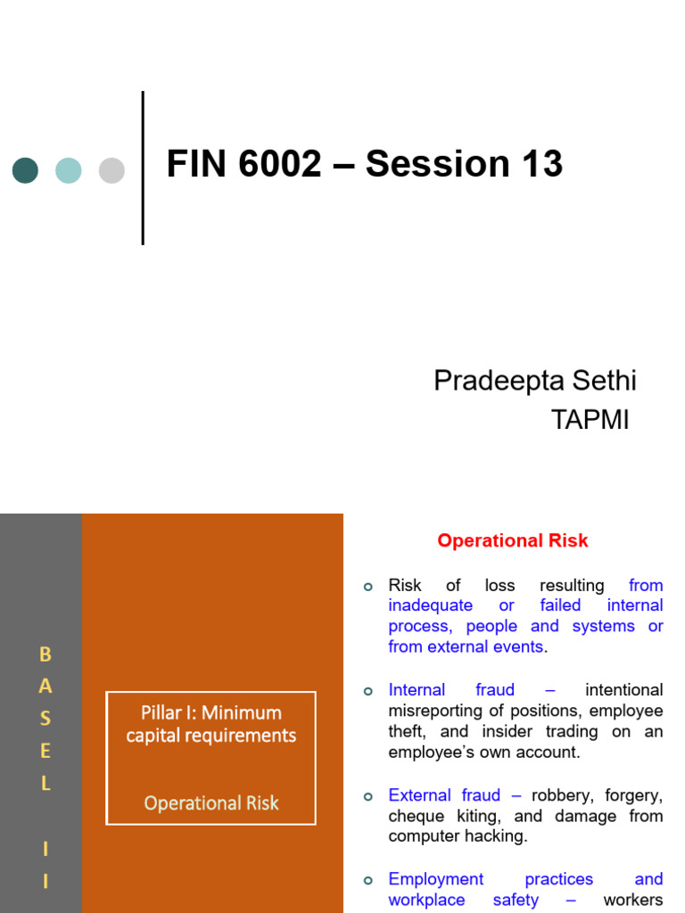 Understanding Operational Risk in Banking | PDF | Operational Risk | Banks