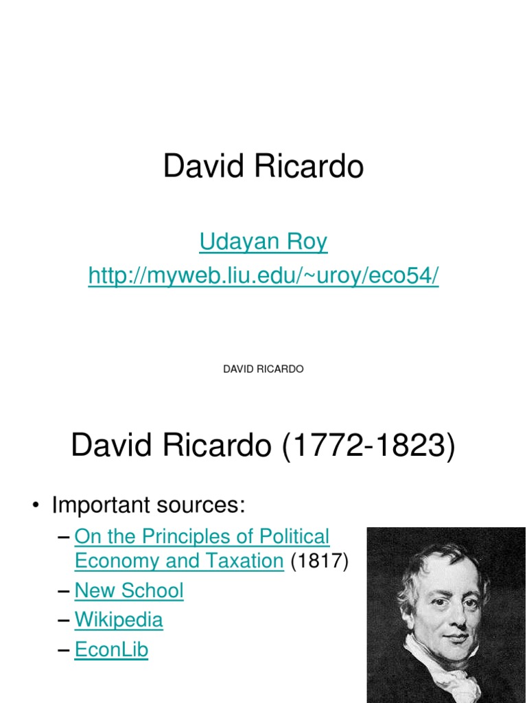 David Ricardo | PDF | Value (Economics) | Labour Economics