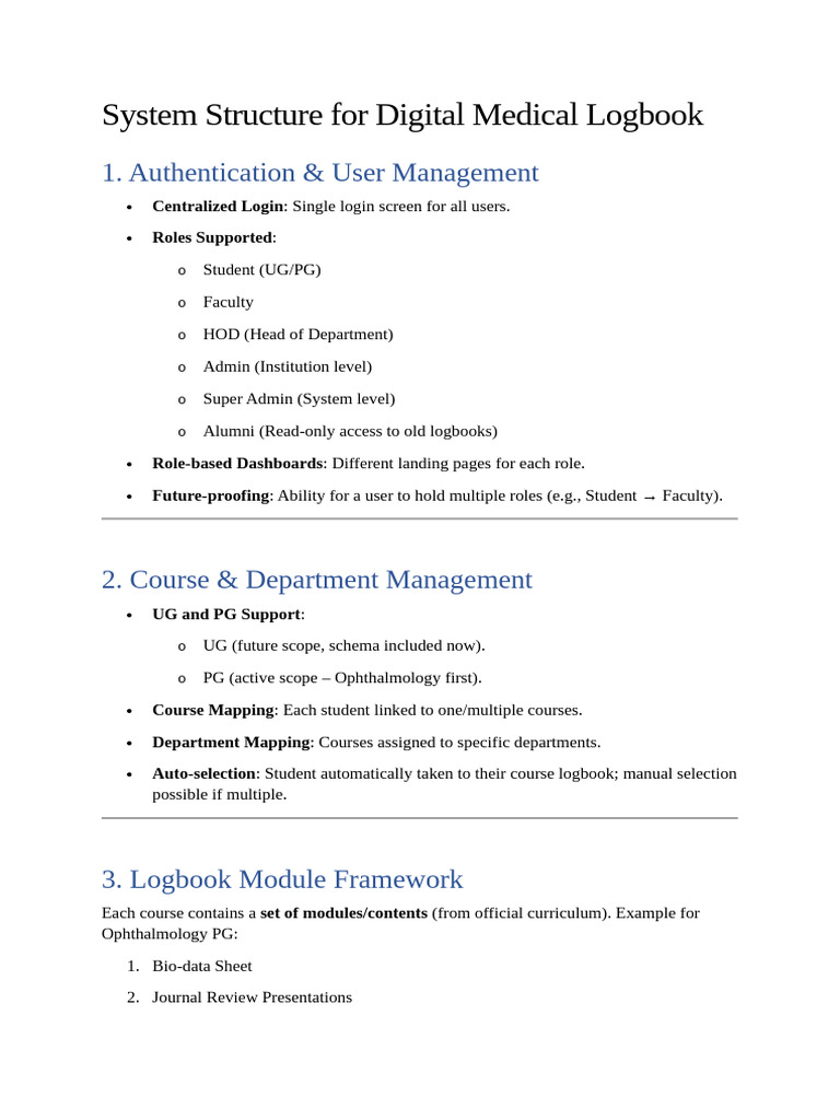System Structure For Digital Medical Logbook | PDF | Computing