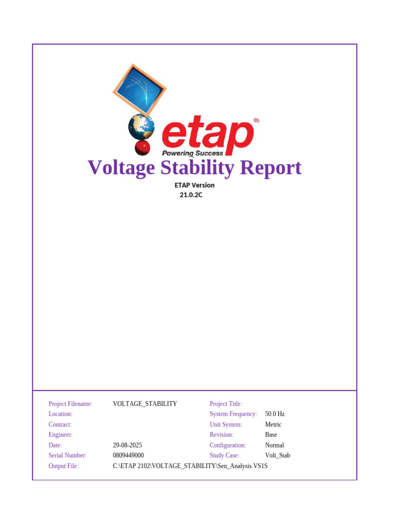 Voltage Stability Analysis Report 2025 | PDF