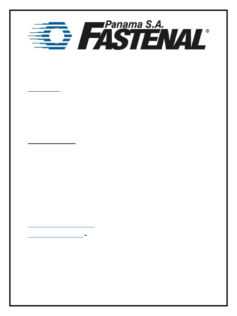 Fastenal Panama Bank Info | PDF