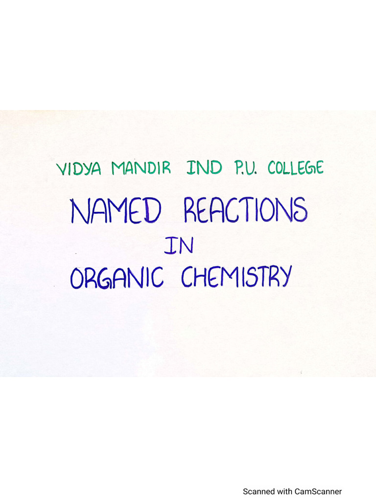 Named Reactions in Organic Chemistry | PDF
