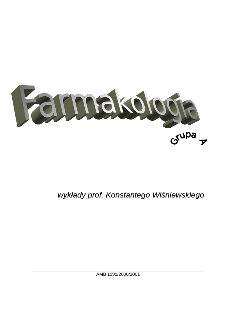 Farmakologia - Wykłady | PDF