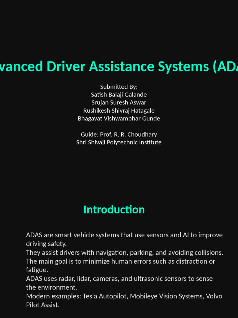 Advanced Driver Assistance Systems Overview | PDF | Automotive ...