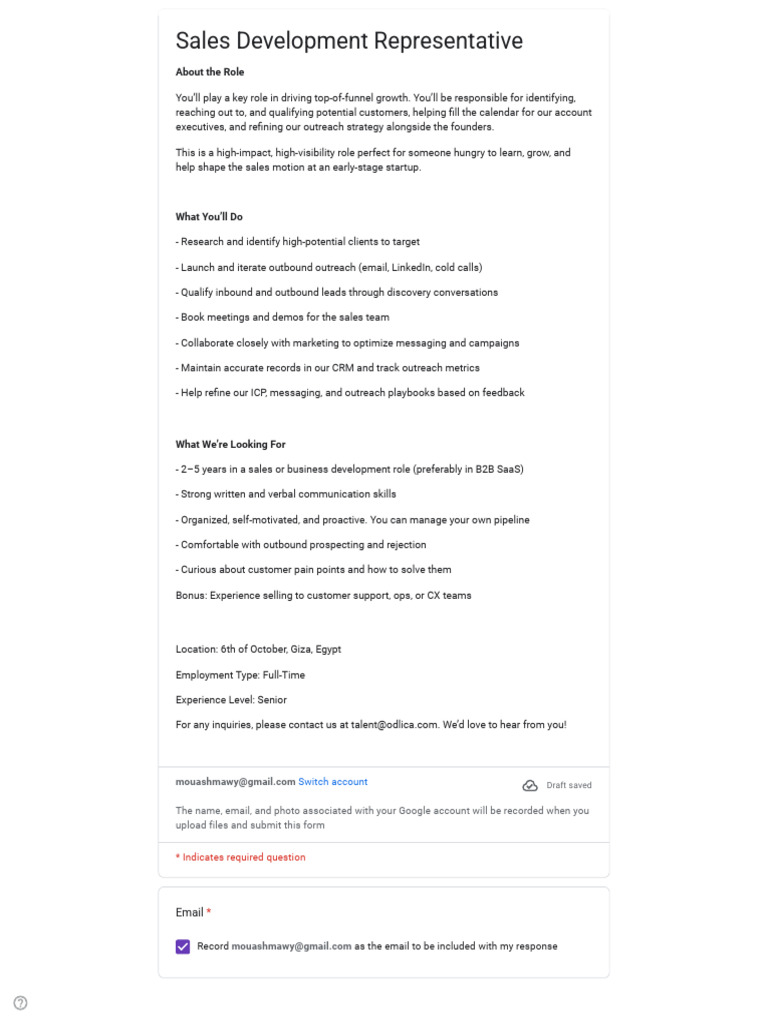 Sales Development Representative Role | PDF | Customer Relationship ...