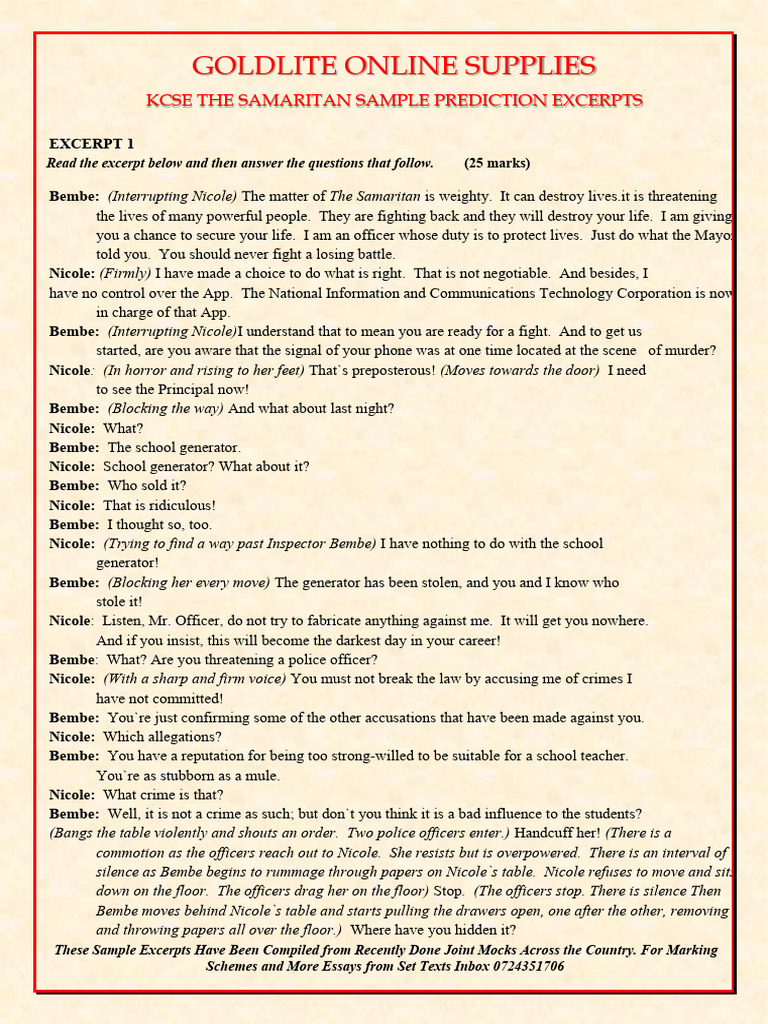 The Samaritan Excerpt New Editione | PDF