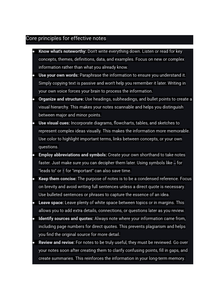 Effective Note-Taking Strategies Guide | PDF | Human Communication ...