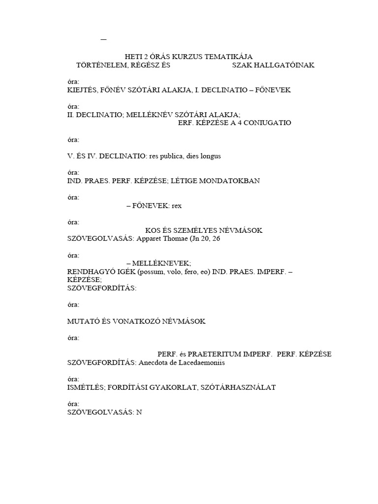 LATIN A1 - Minimum Szint | PDF