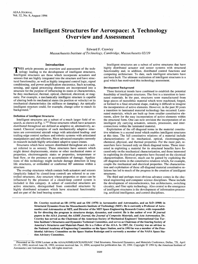 Intelligent Structures for Aerospace | PDF | Piezoelectricity ...