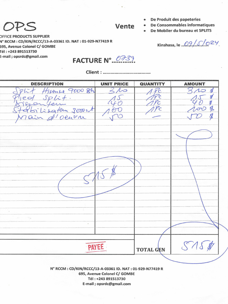 Facture Pour Benoit | PDF