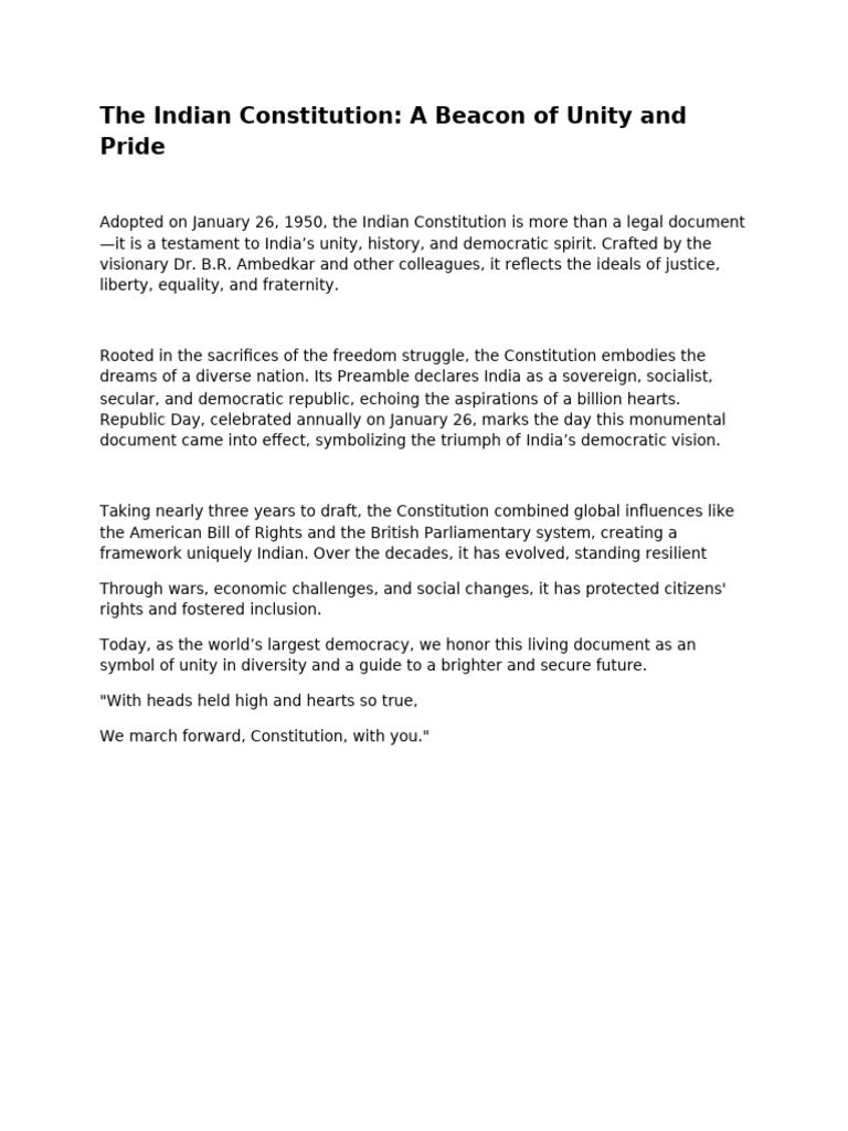 The Indian Constitution ( (Final Draft) ) | PDF