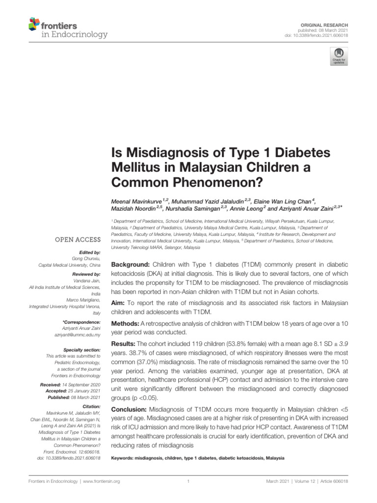 Is Misdiagnosis of Type 1 Diabetes Melli | PDF | Medical Error | Diabetes