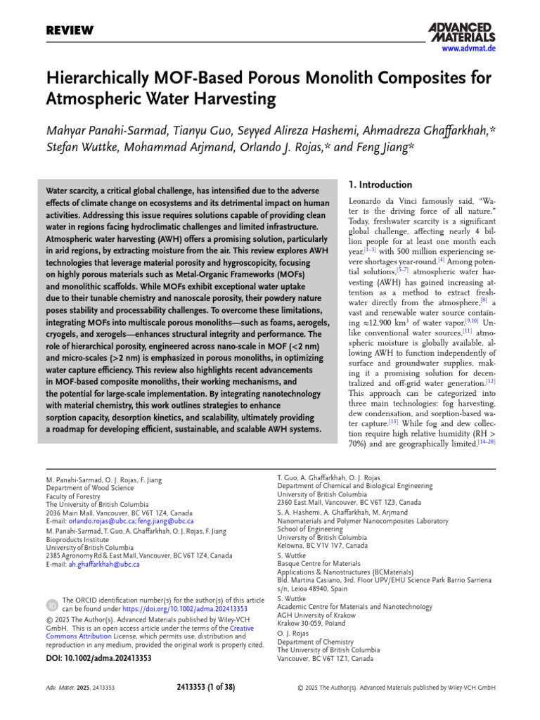 Hierarchically MOF-Based Porous Monolith Composite | PDF | Adsorption ...