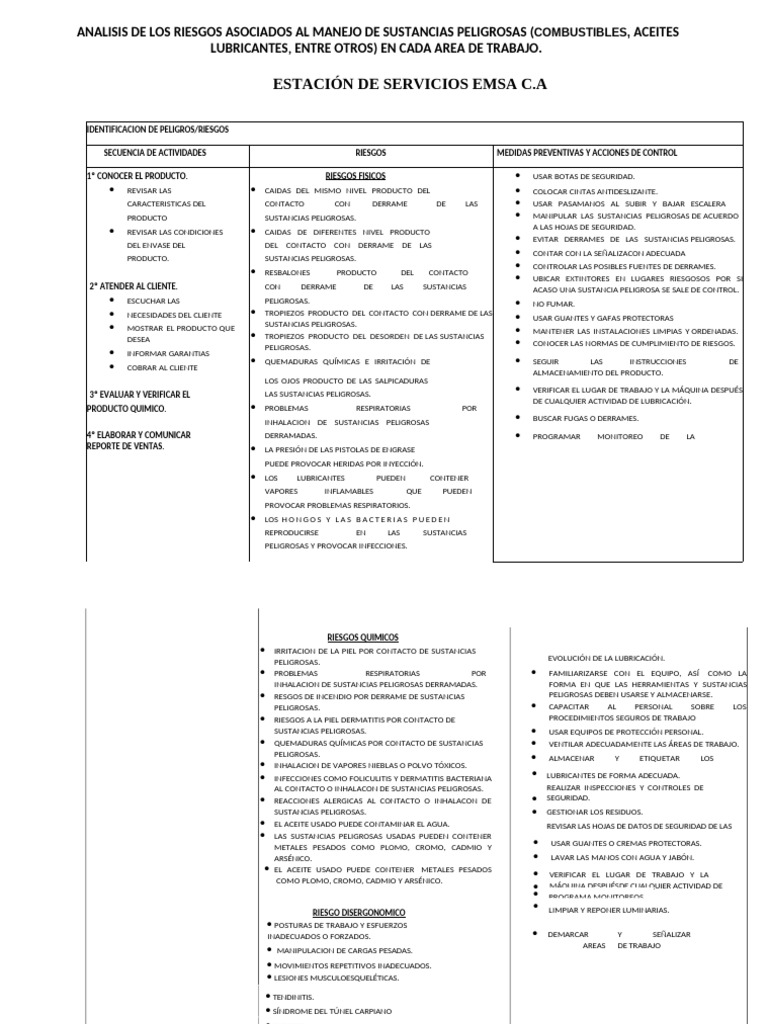 Analisis de Riesgo Emsa | PDF | Riesgo | Combustión