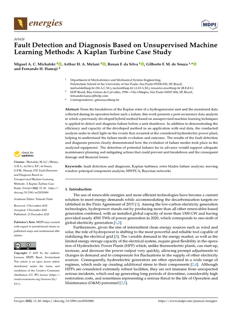 Fault Detection and Diagnosis Based On Unsupervised Machine Learning ...