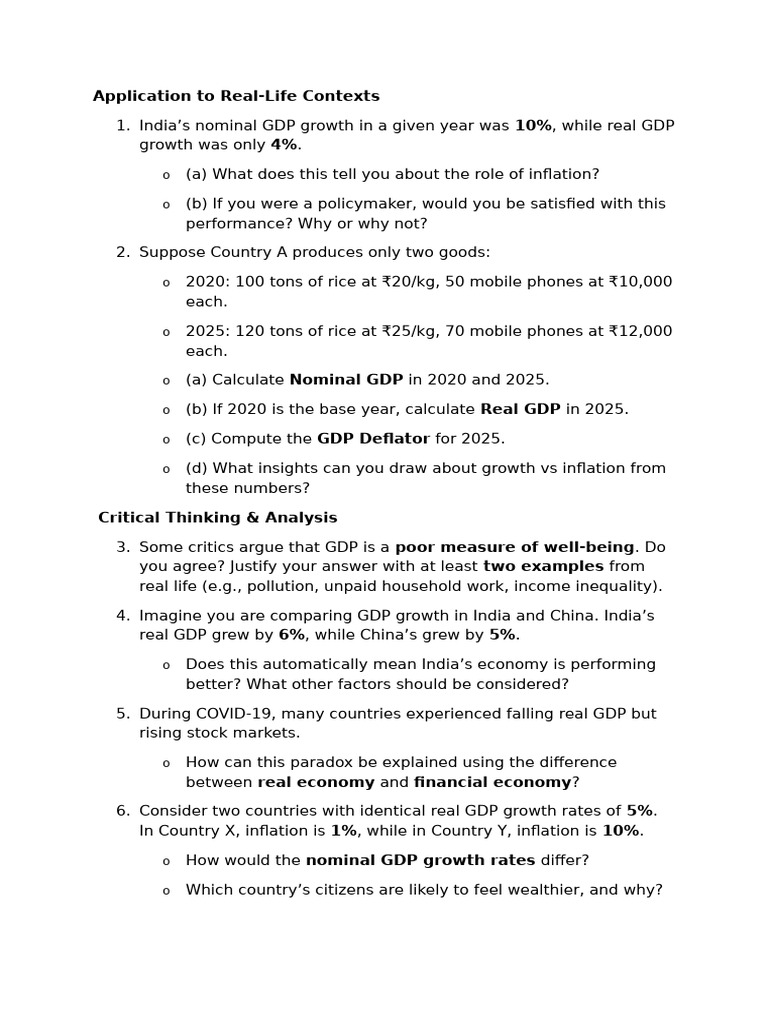 GDP Questions | PDF