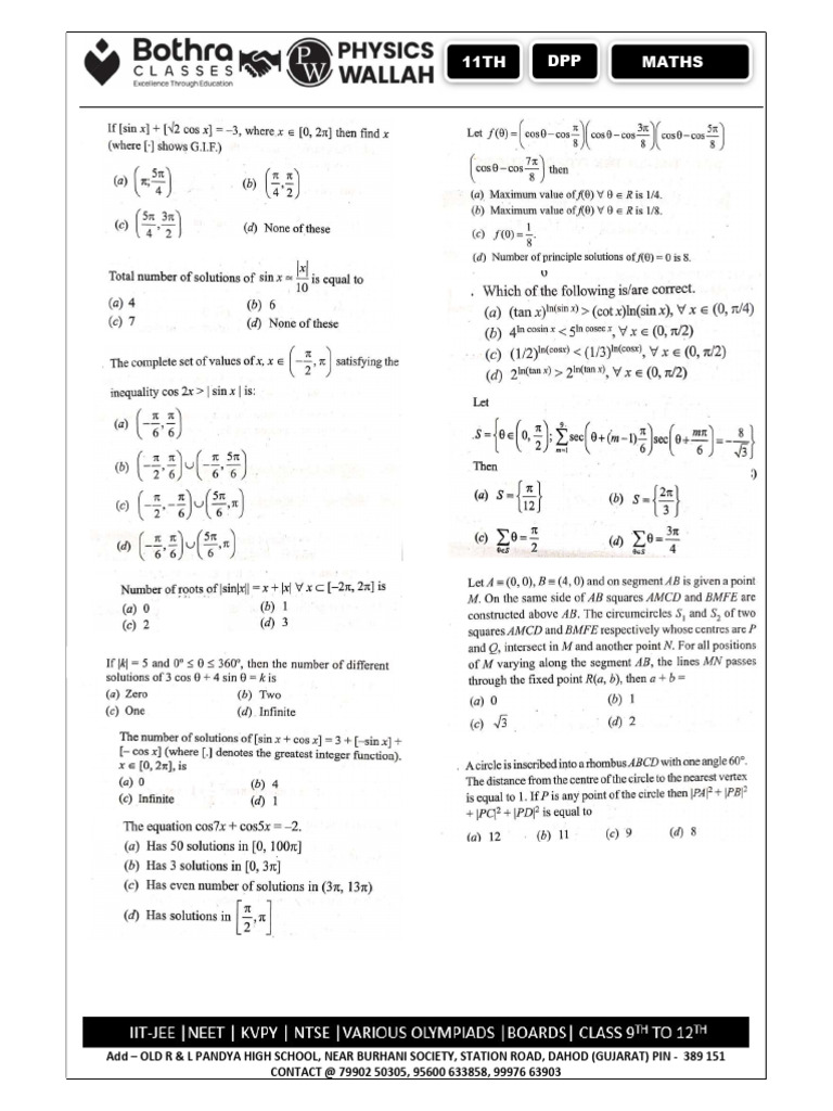 Maths DPP 5-2-25 | PDF