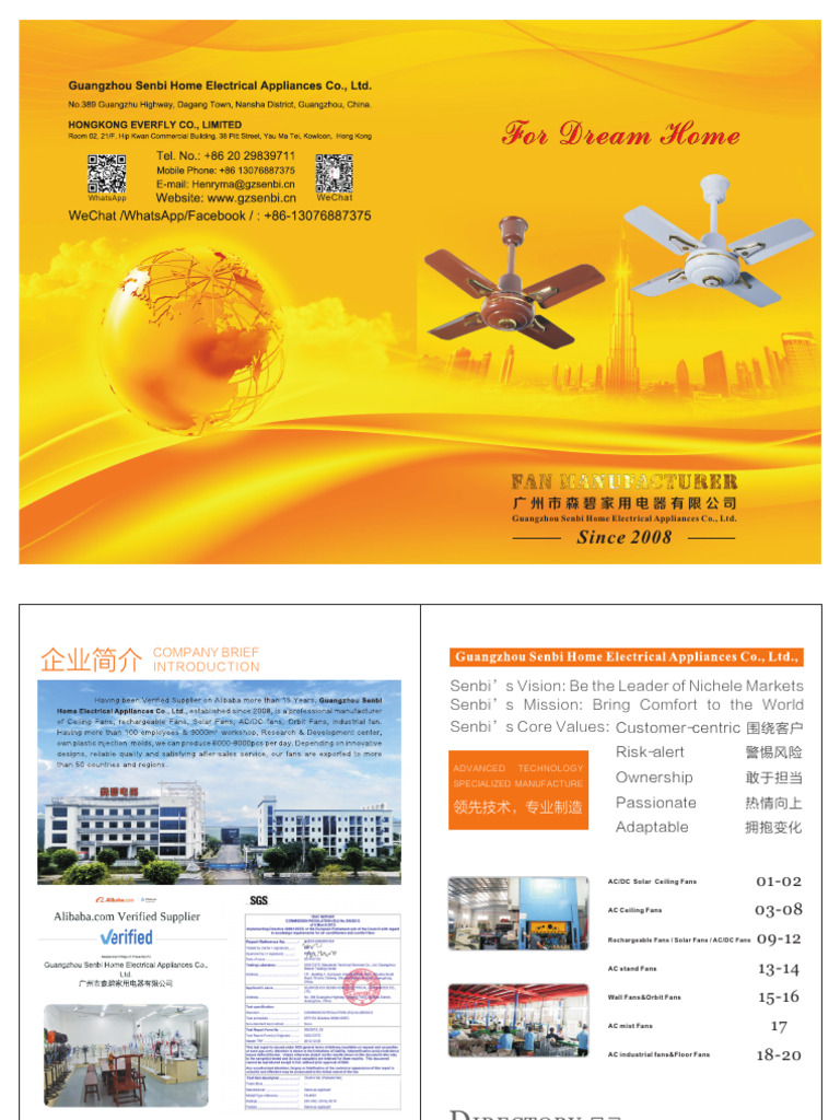 Guangzhou Senbi Fan Product Catalog | PDF | Battery Charger ...