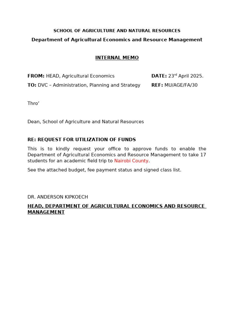 Trip Memo 2025 | PDF