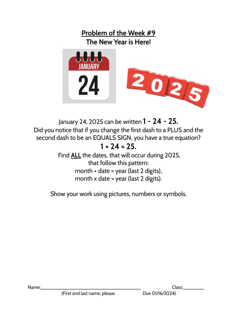 2025 Date Math Challenge | PDF