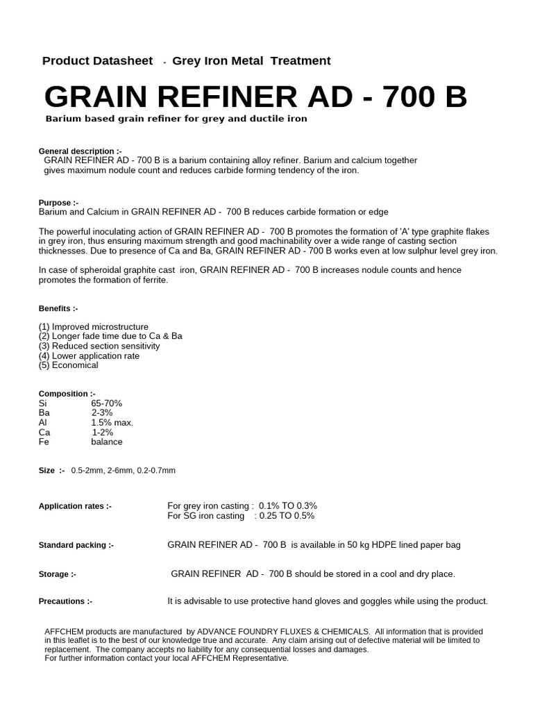 PDS Grain Refiner AD - 700B | PDF