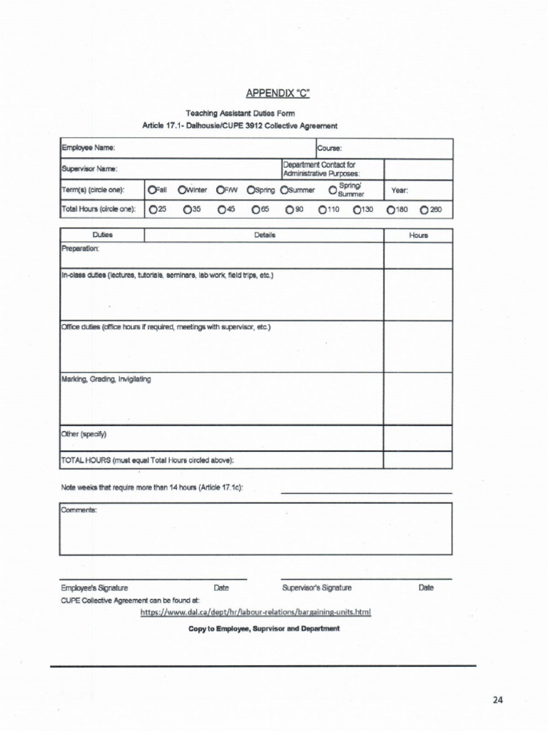 TA Duties Form | PDF