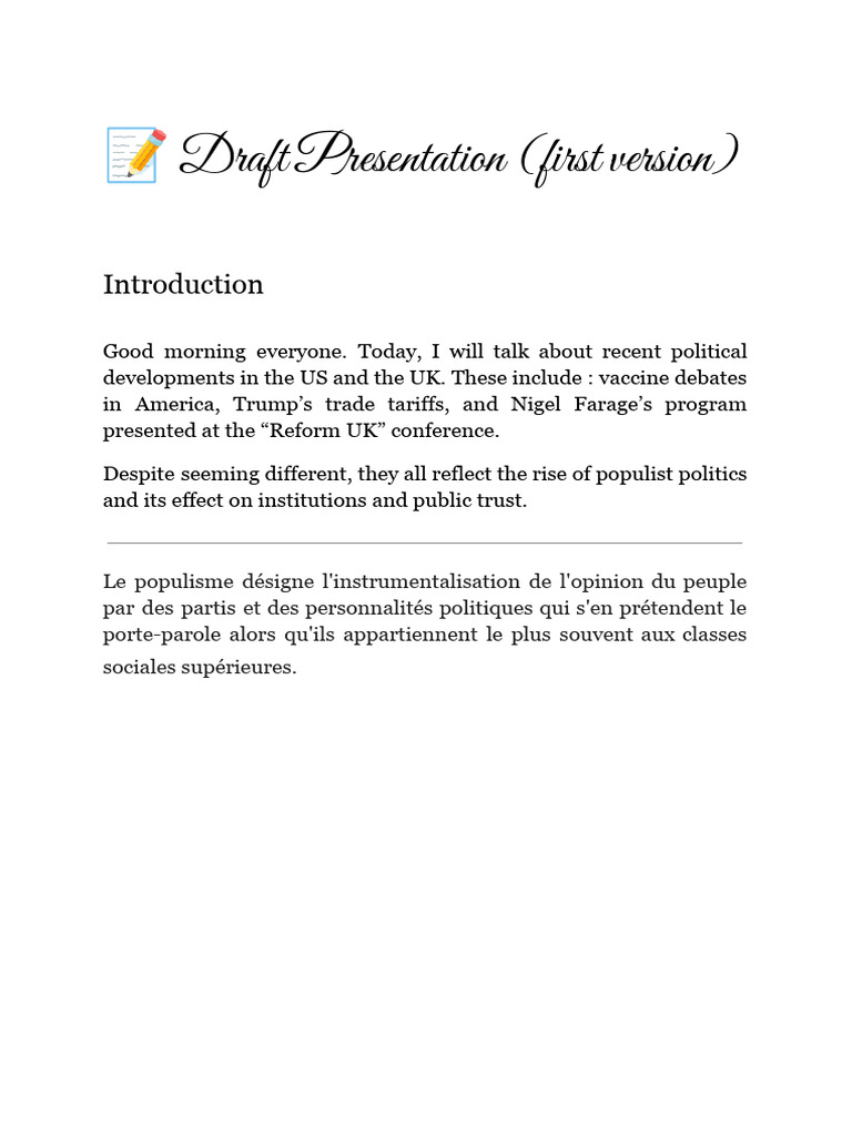 ? Draft Presentation (First Version) | PDF | Donald Trump | American ...