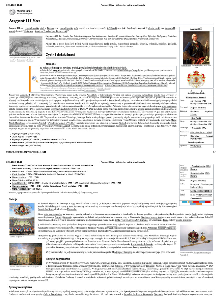 August III Sas - Wikipedia, Wolna Encyklopedia | PDF