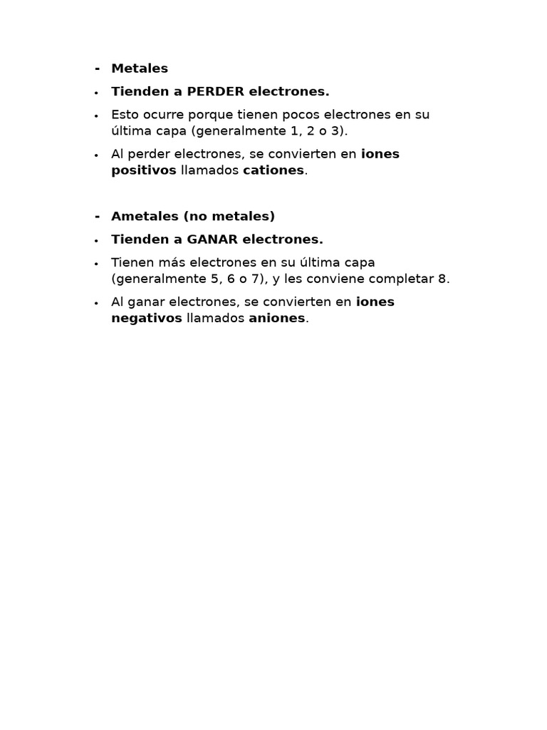 Perdida y Ganancia de Los Electrones | PDF