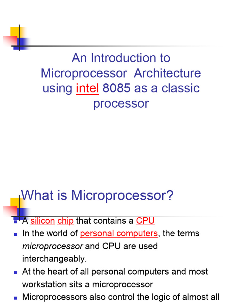 Block Diagram and Pin Diagram of 8085 | PDF | Microprocessor | Central Processing Unit