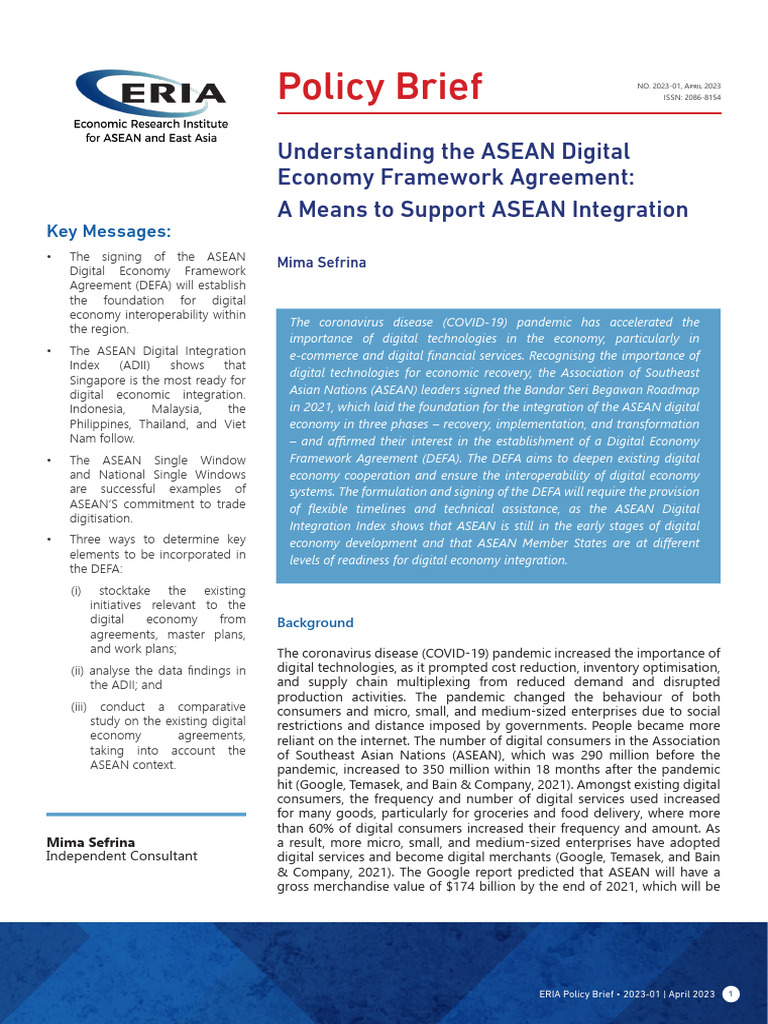 Understanding The ASEAN Digital Economy Framework Agreement | PDF | E ...