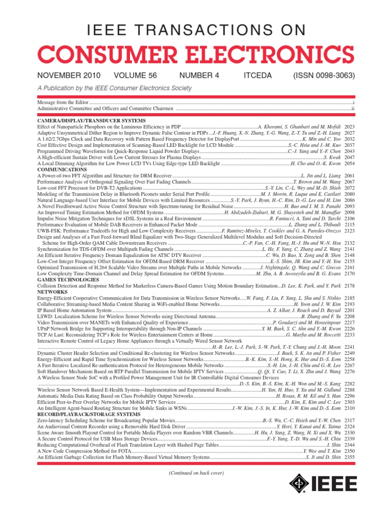 Consumer Electronics: Ieee Transactions On | PDF | Ultra Wideband ...