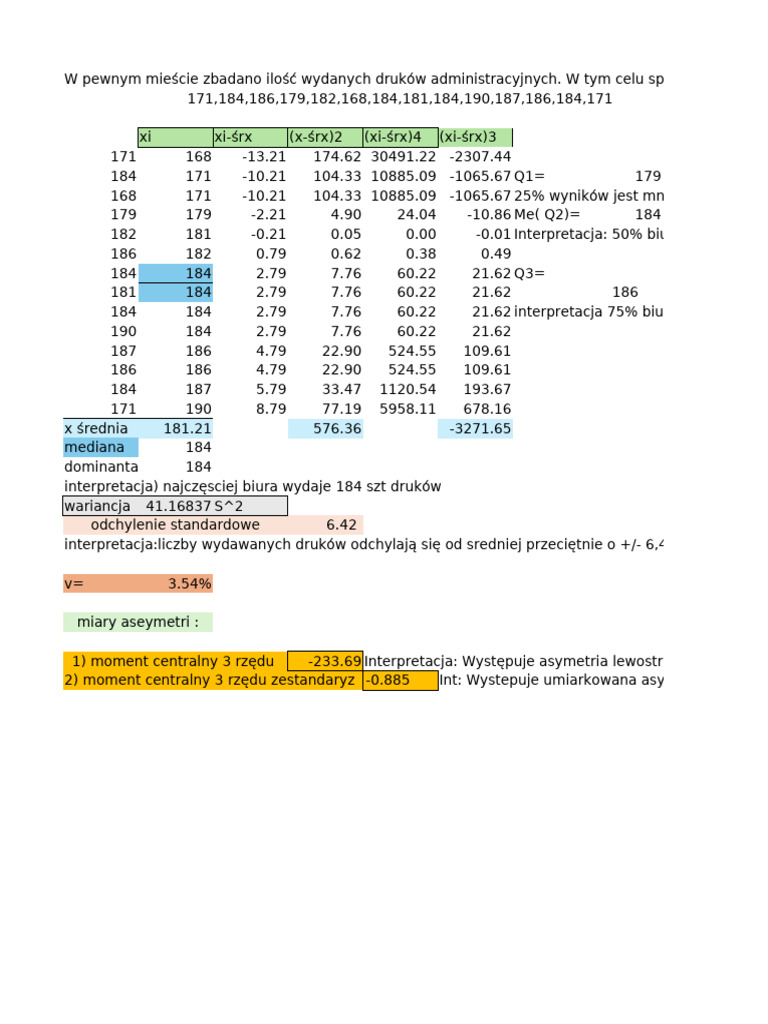 Zaawansowane metody ilościowe ćw — kopia | PDF