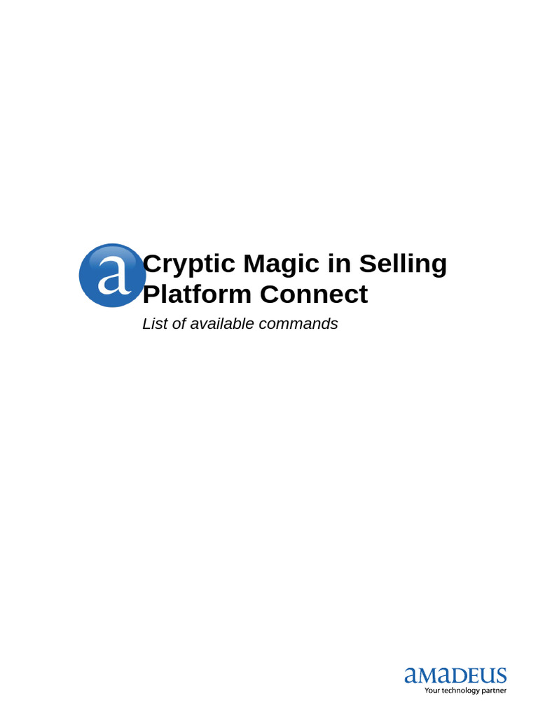 Amadeus Cryptic Commands Overview | PDF | Airlines | Information Technology