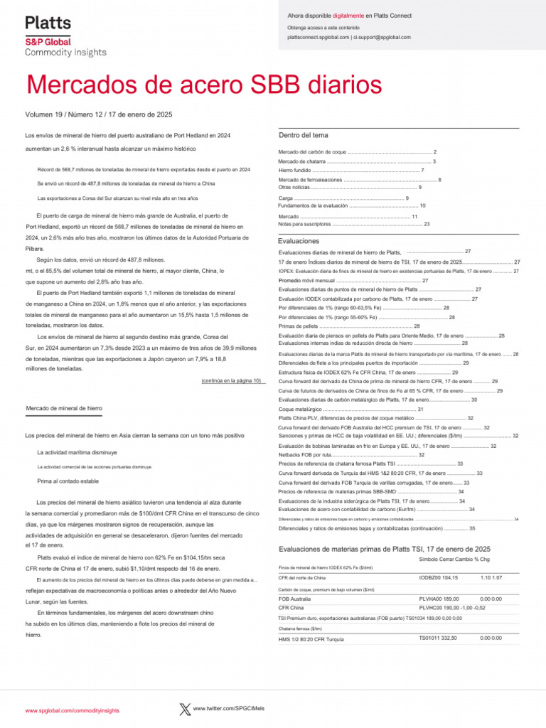 SBB Steel Markets Daily_17 Jan 2025 (1) | PDF | Hierro | Mercado (economía)