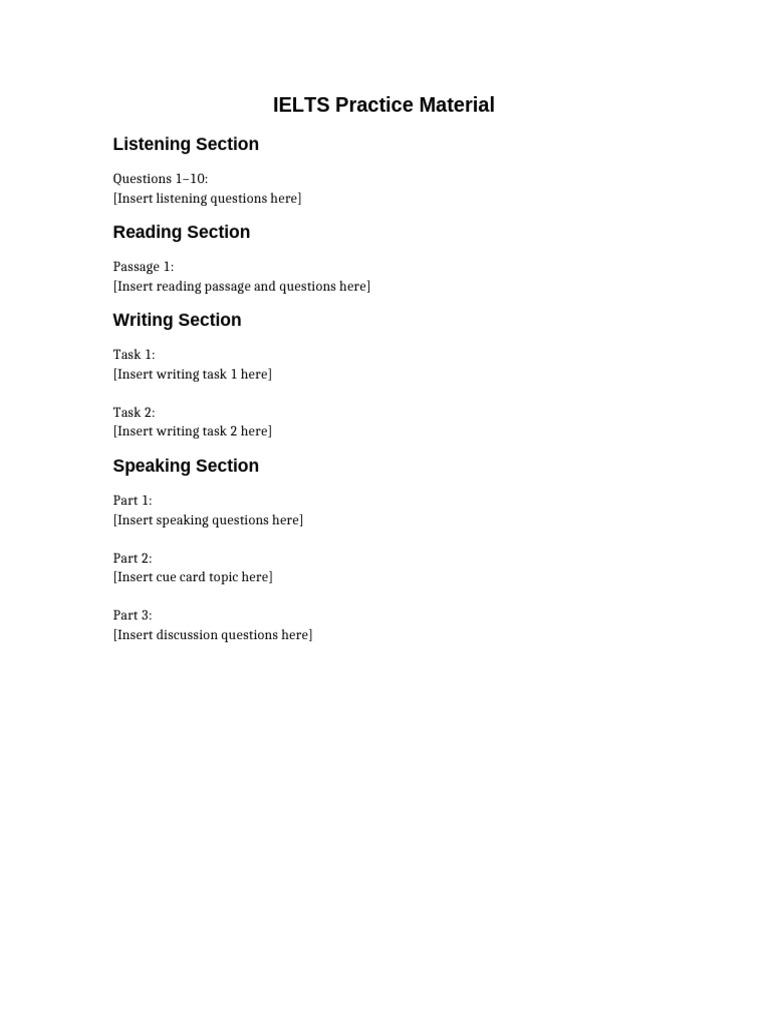 IELTS Practice Template | PDF