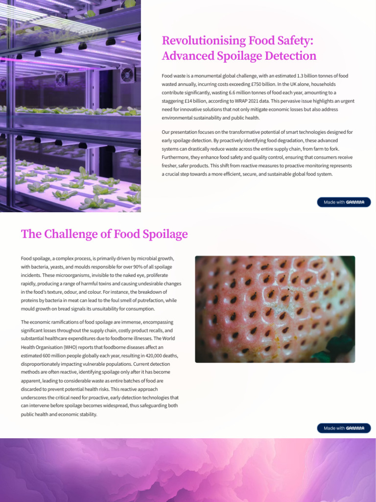 Revolutionising Food Safety Advanced Spoilage Detection | PDF | Biosensor