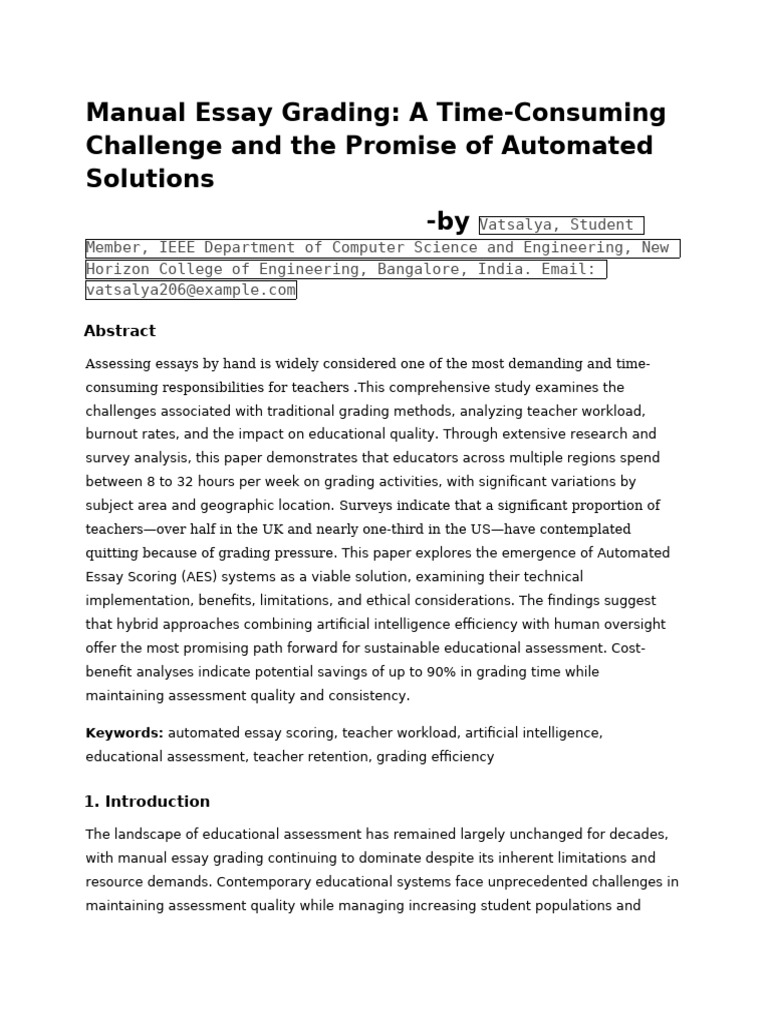 Automated Solutions for Essay Grading | PDF | Employee Retention | Teachers