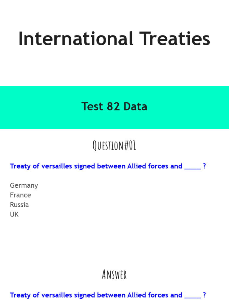 International Treaties - Test Data 82 | PDF | Treaty On The Non ...