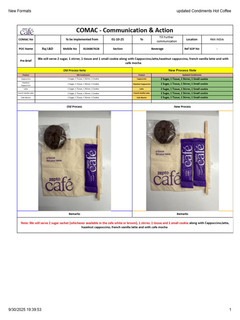 CoMac Updated Condiments Hot Beverages Condiment | PDF | Hot Drinks | Drink