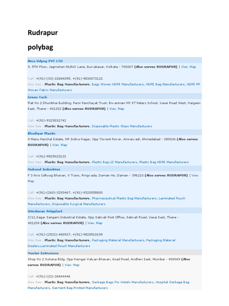 Rudrapur Industrial Area | PDF | Plastic | Freight Transport