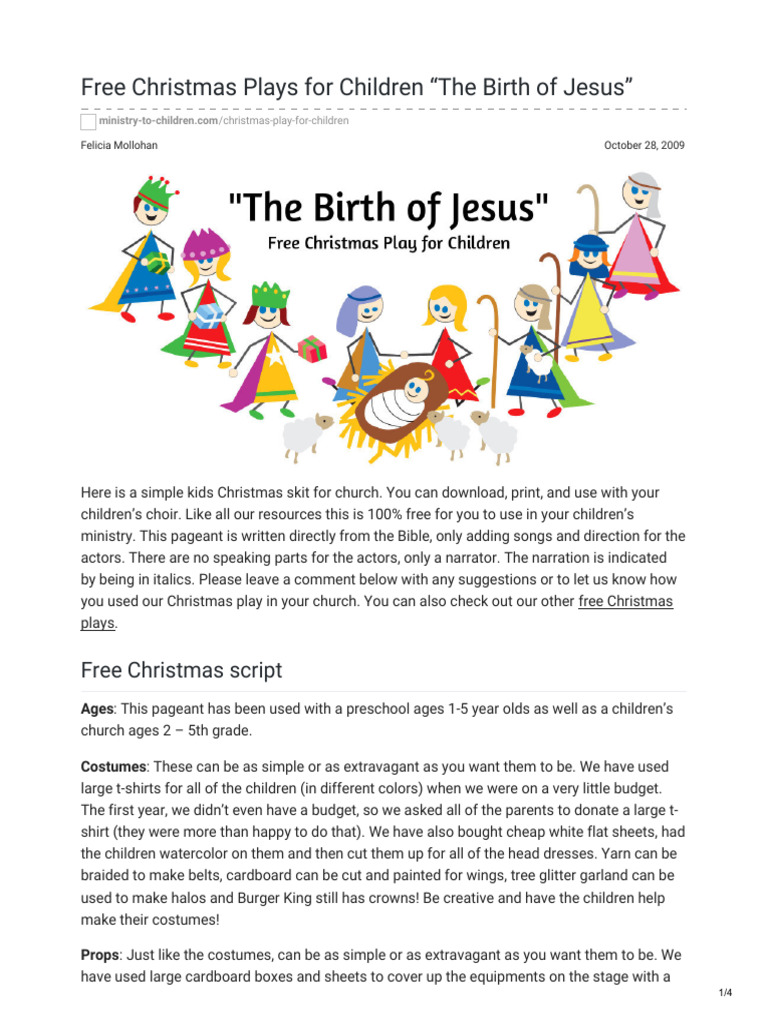Free Christmas Nativity Play for Kids | PDF | Mary, Mother Of Jesus ...
